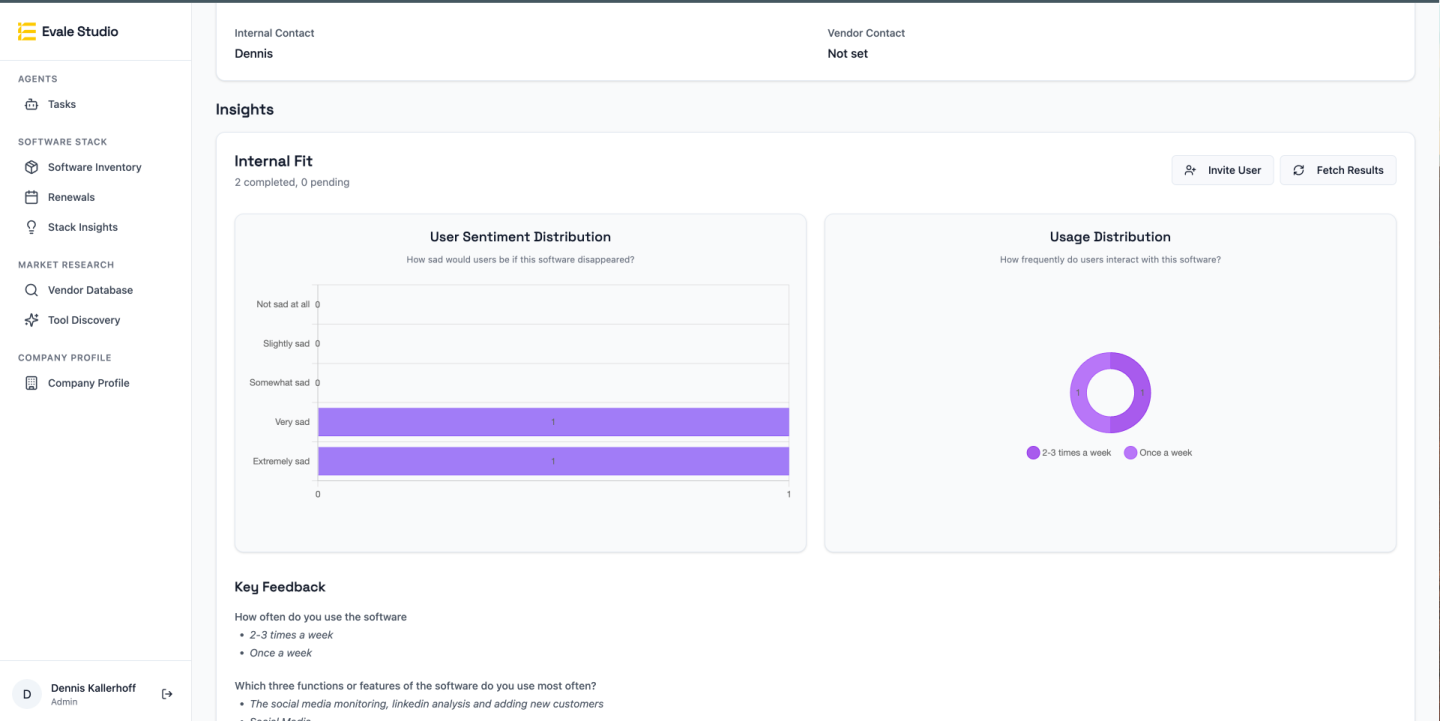 Evale - Software decisions, backed by data.